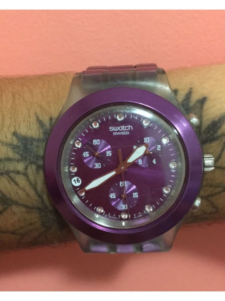 Relogio Swatch Roxo | Relógio Feminino Swatch Usado 30170599 | enjoei