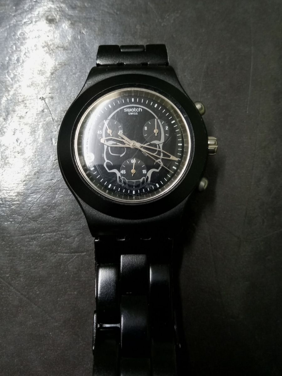 Relógio Swatch Skull Preto | Relógio Masculino Swatch Usado 56415144 ...