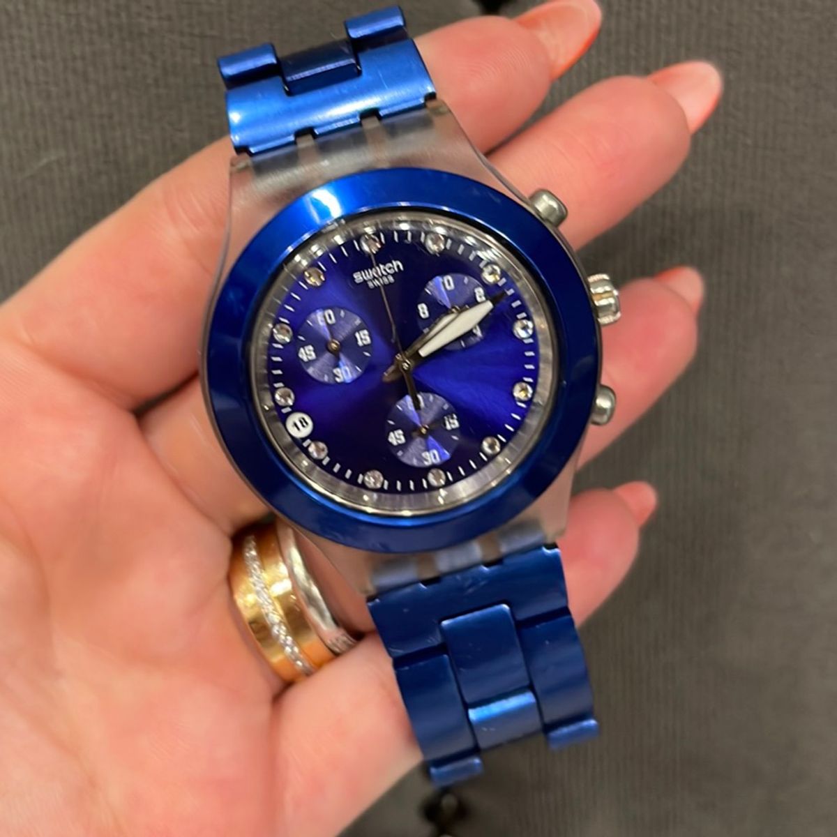 Relógio Swatch Swiss Azul Original | Relógio Feminino Swatch Swiss ...