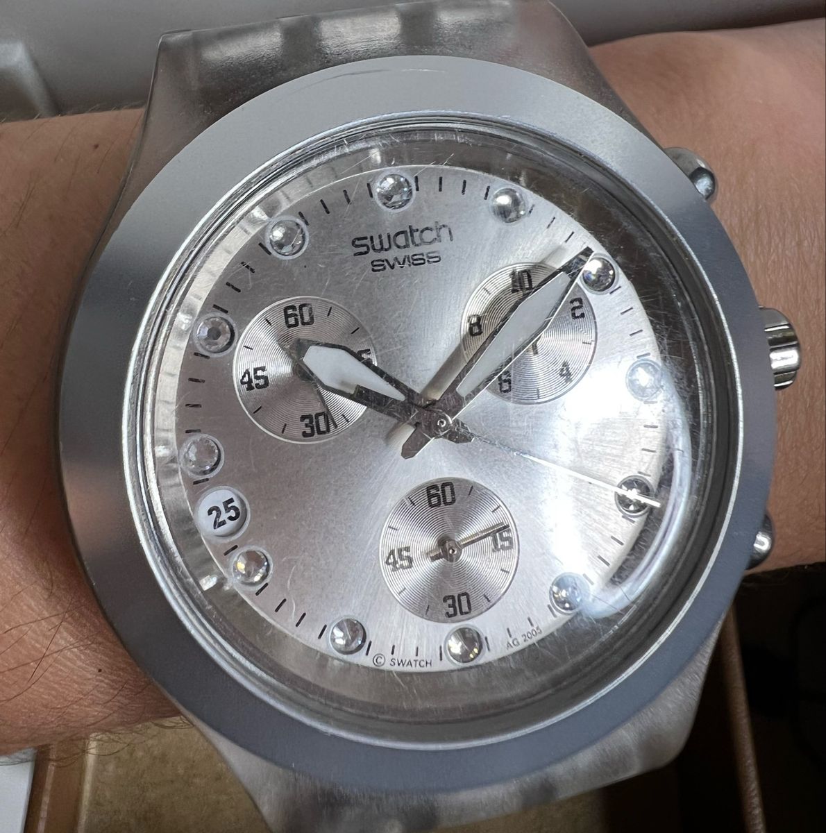 Relógio Swatch Swiss Prata Original | Relógio Feminino Swatch Usado ...