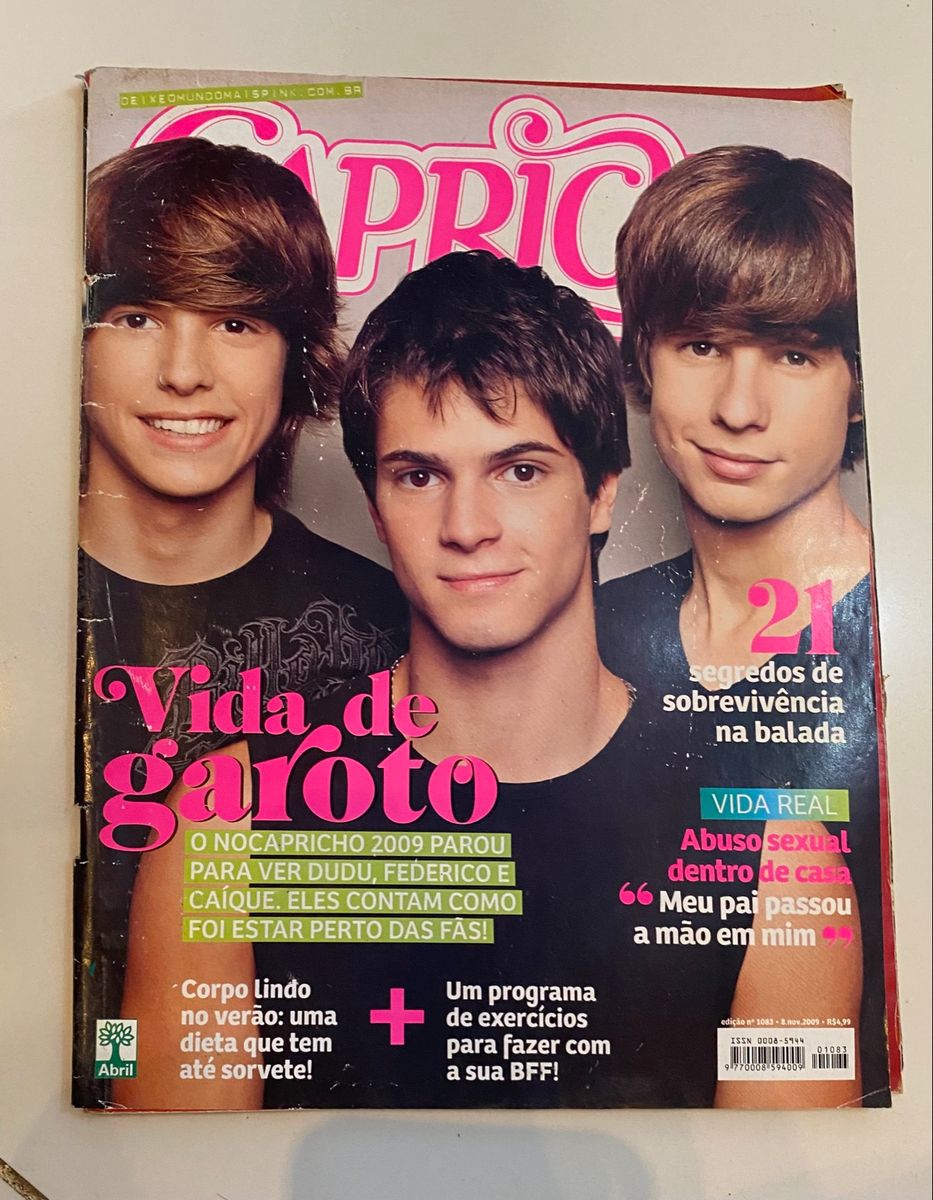Revista Capricho Número 1083. Capa Vida de Garoto. Dudu Surita ...