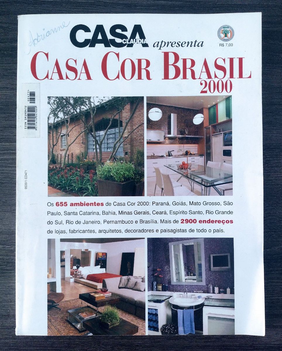 Revista Casa Cor Brasil 2000 | Livro Editora Abril Usado 71803875 | enjoei