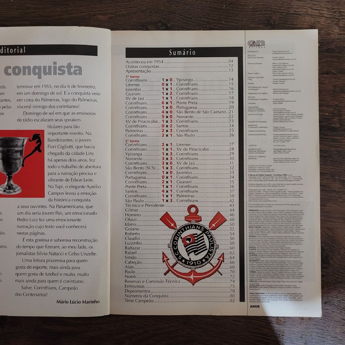 Revista Corinthians "1954 Iv Campeão do Centenário" Editora Online 2004 | Livro Editora Online ...
