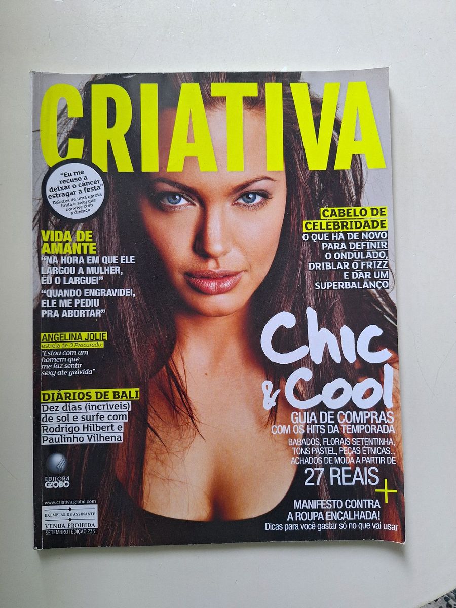 Revista Criativa 233 Angelina Jolie Moda Sérgio Marone Tainá Muller | Livro Criativa Usado ...