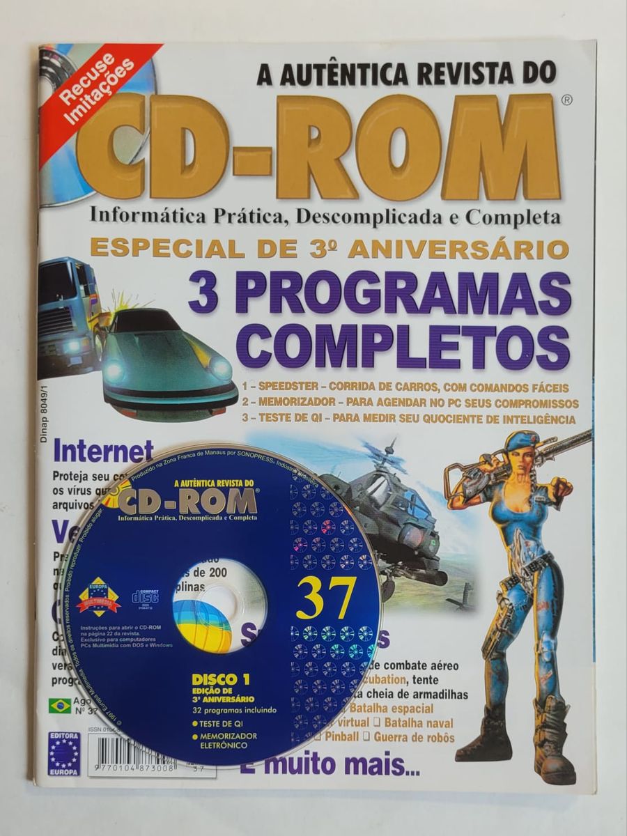 Revista do Cd-rom N° 37 - Disco 1 - Pc | Jogo de Computador Cd Rom ...