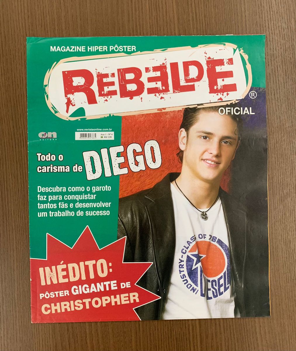 Revista Magazine Hiper Pôster Rebelde Oficial Rbd Nº 4 - Diego ...