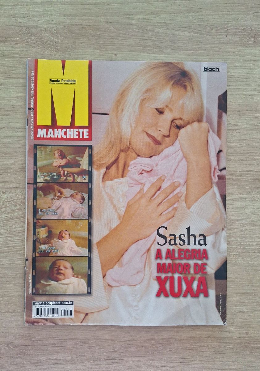 Revista Manchete 1998 Xuxa Sasha Marina Lima Fernanda Montenegro | Livro Manchete Xuxa Usado ...