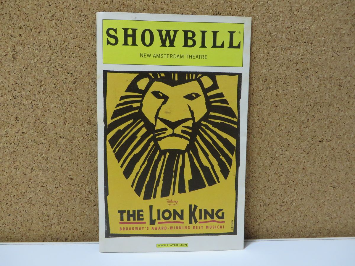 Revista Showbill "the Lion King" | Produto Vintage e Retro Playbill ...