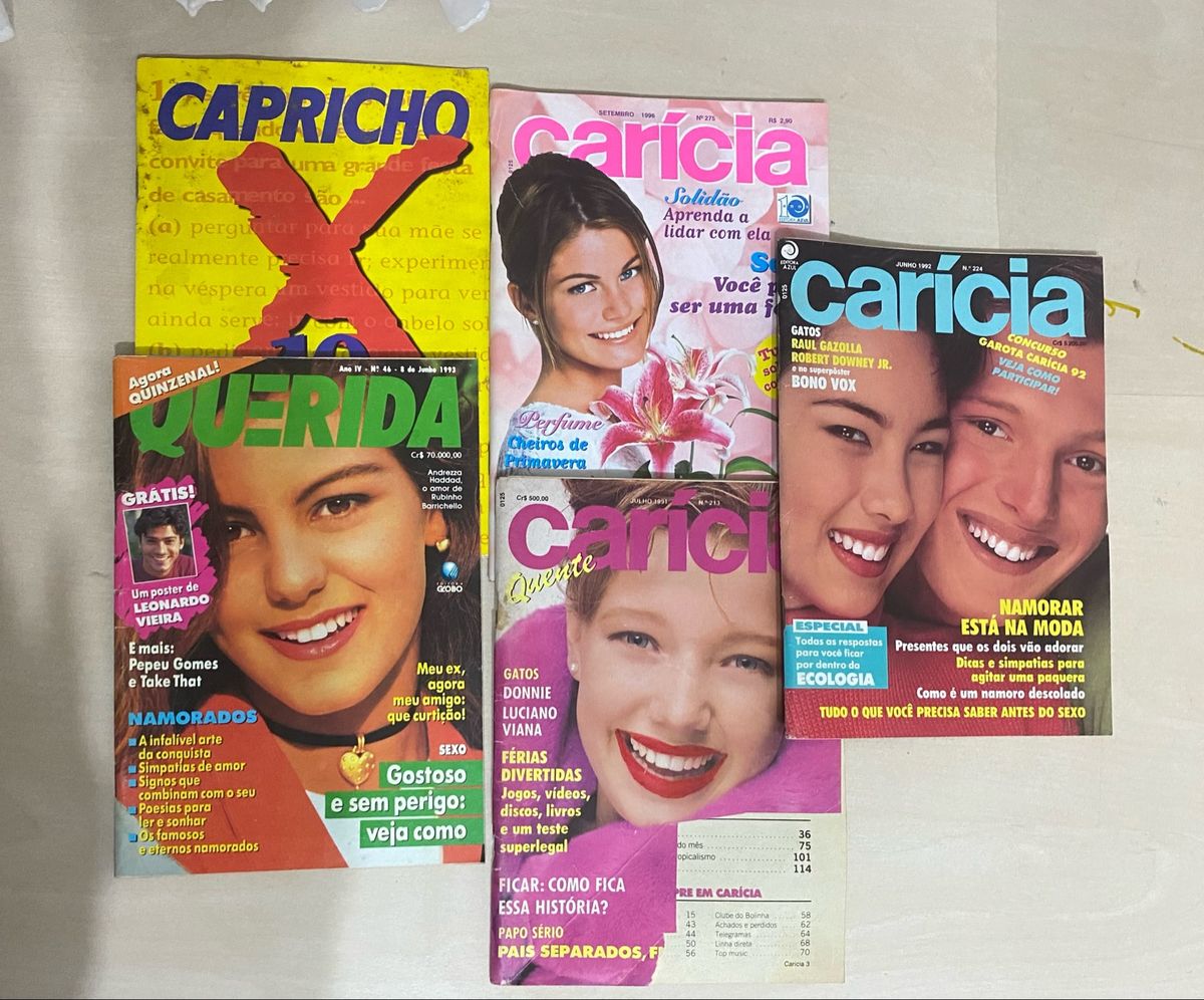 Revistas Querida, Carícia, Capricho Anos 90 | Produto Feminino Usado ...