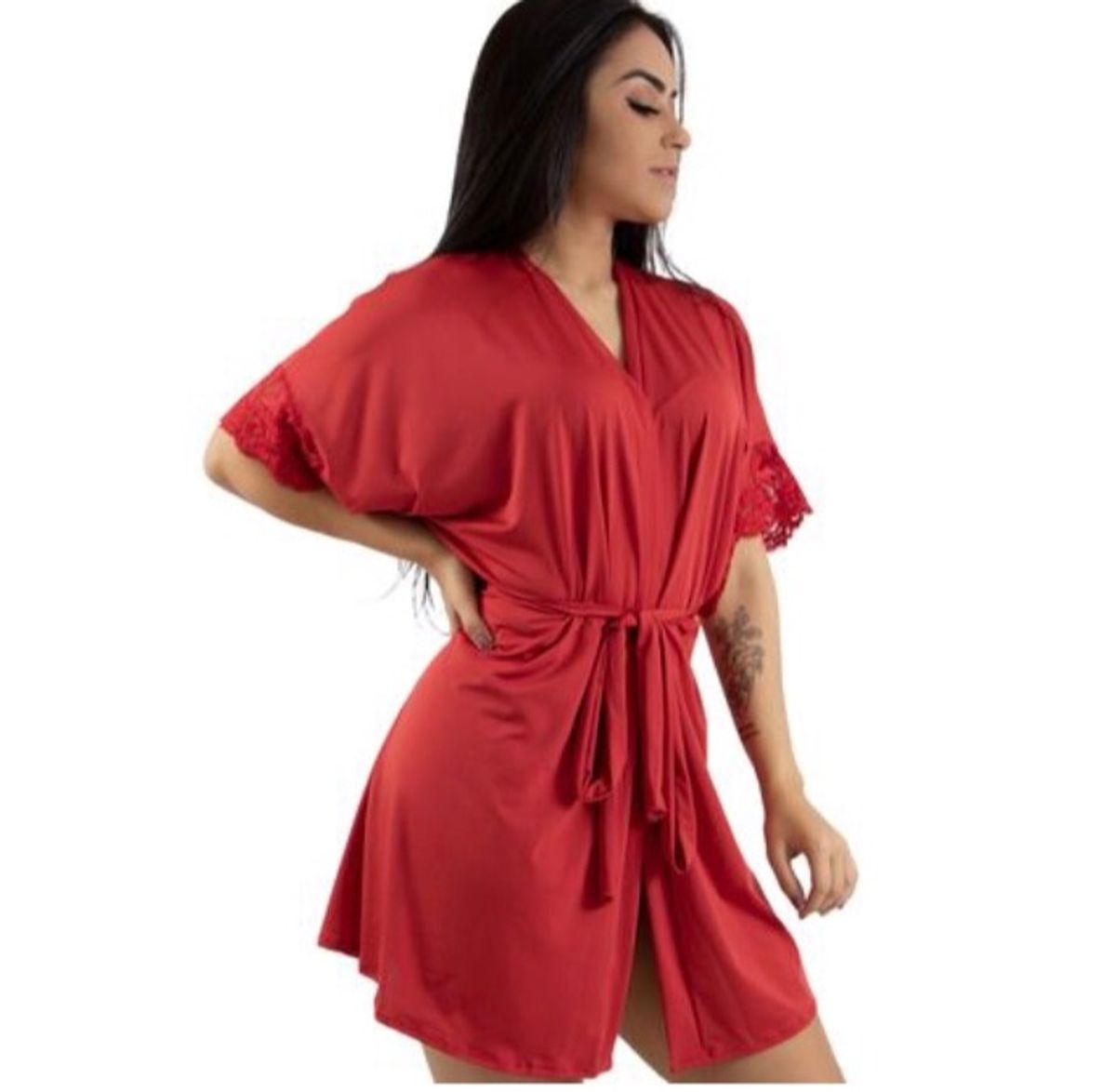 Robe Luxo com Detalhes em Renda | Lingerie Feminina Nunca Usado ...