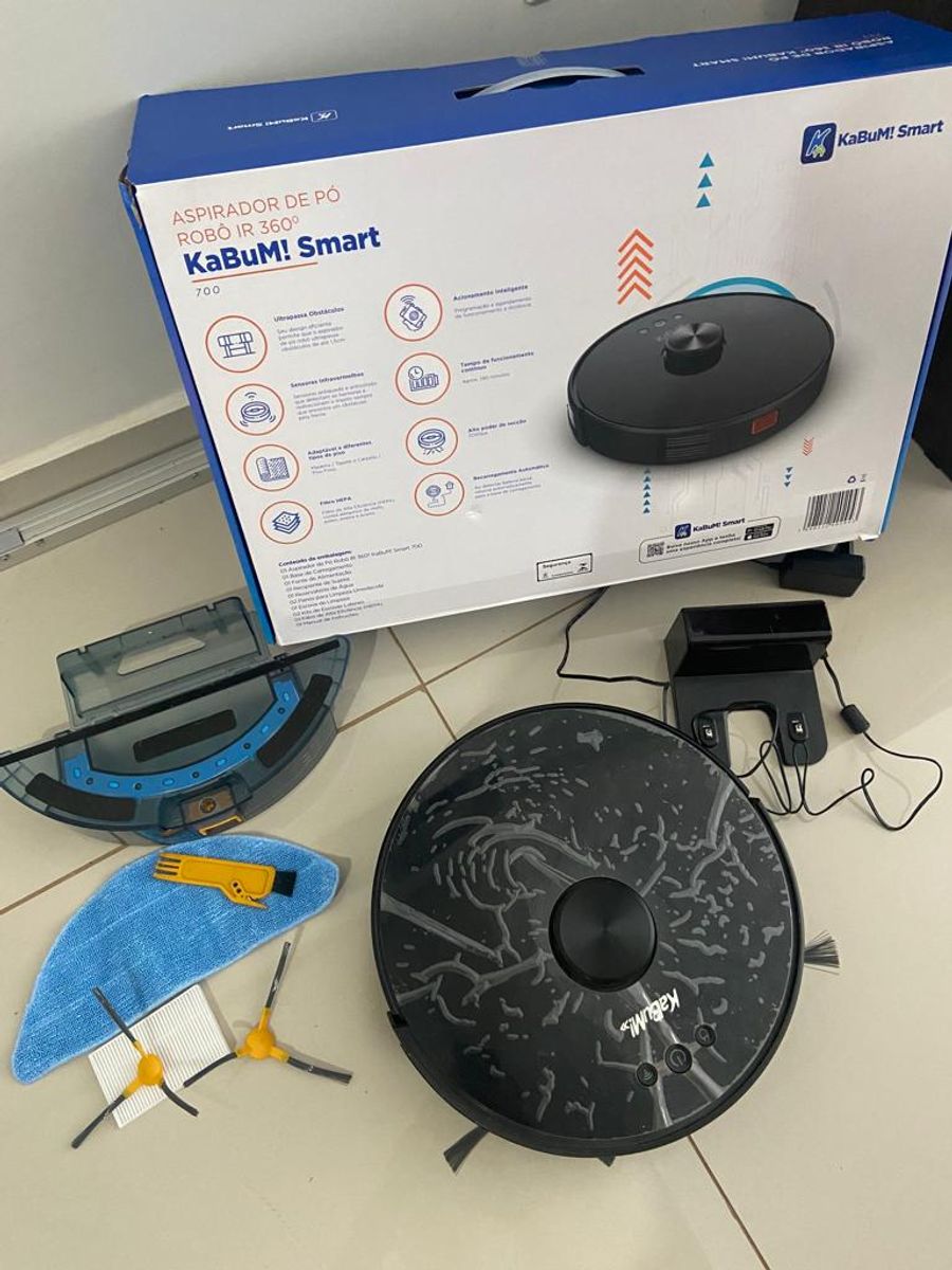 Robô Aspirador de Pó Kabum! Smart 700, Preto, Mapeamento Ir 360º ...
