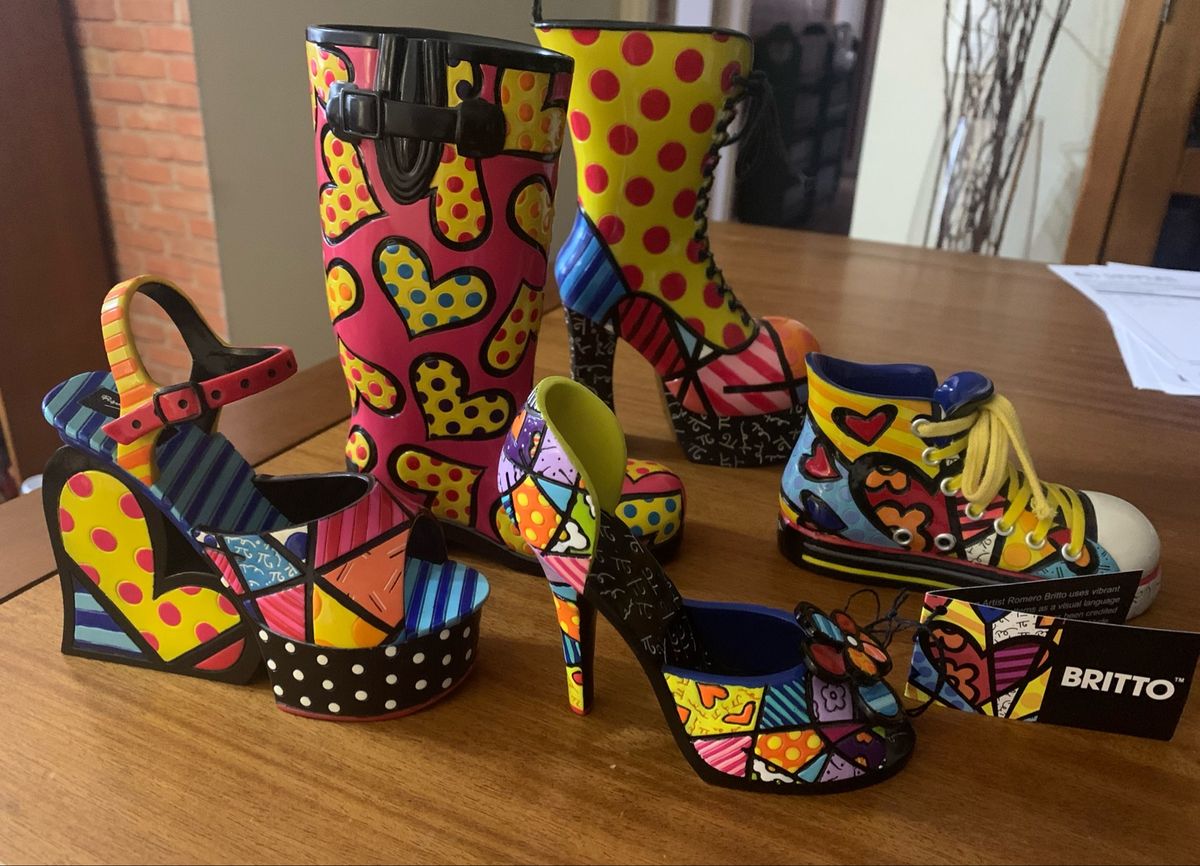Romero Britto - Coleção Shoes | Cacareco Romero Britto Nunca Usado ...