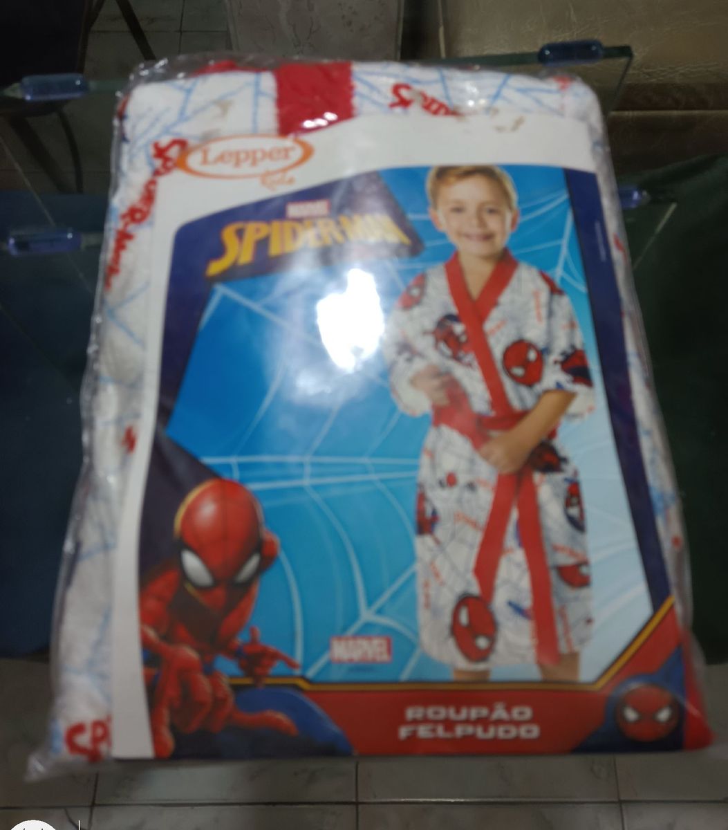 Roupão Felupudo do Homem Aranha, G (12 a 14 Anos) | Roupa Infantil para ...