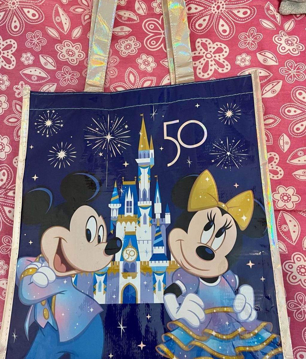 Sacola Disney 50 Anos Tamanho Medio | Bolsa de mão Feminina Disney Nunca Usado 82007604 | enjoei
