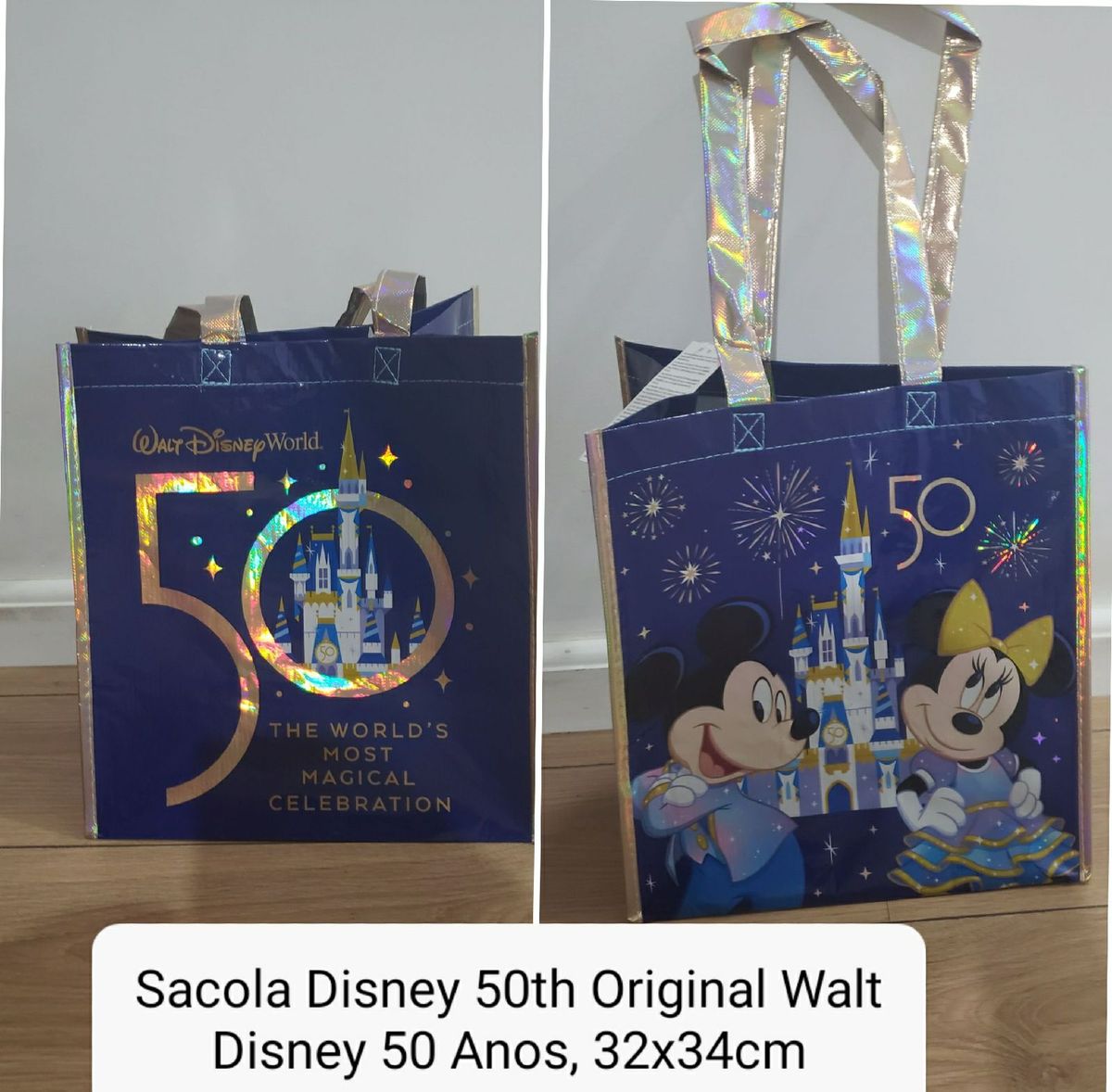 Sacola Disney 50th Original Walt Disney 50 Anos | Bolsa de Ombro Feminina Disney Nunca Usado ...