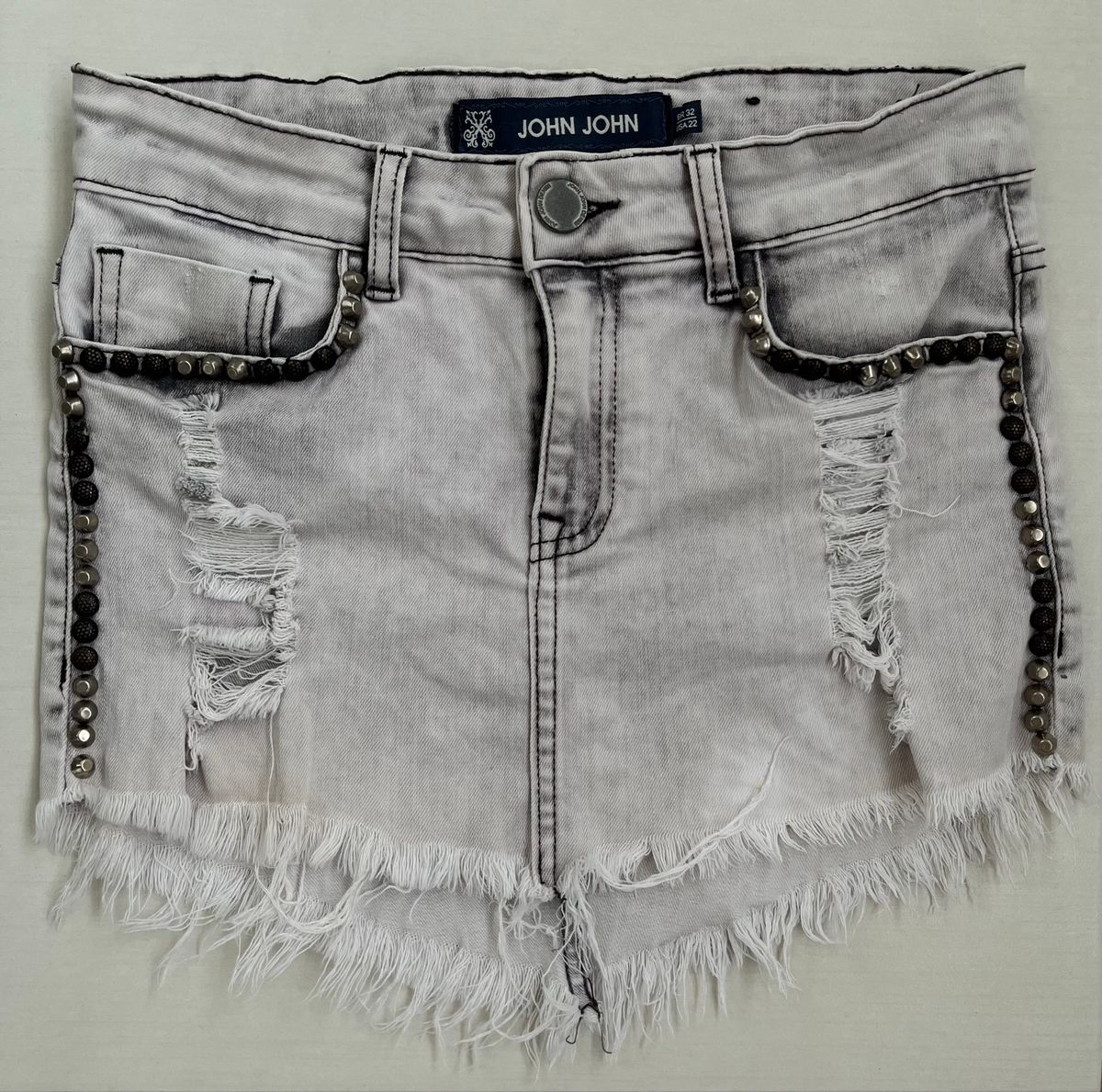 Saia Cinza John John | Saia Feminina John John Usado 82832522 | enjoei