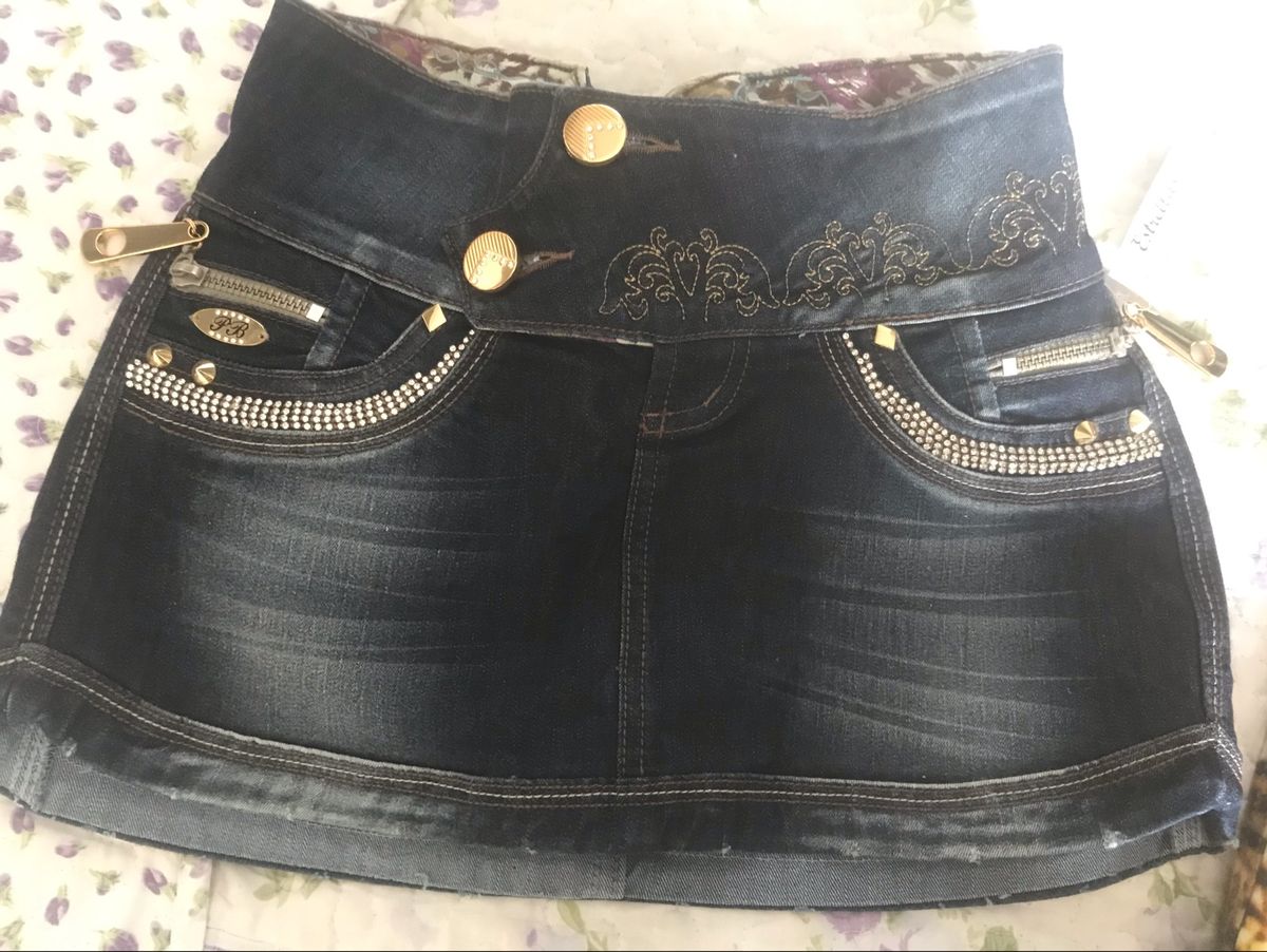 Saia Levanta Bumbum com Bojo Pit Bull | Saia Feminina Pit Bull Jeans ...