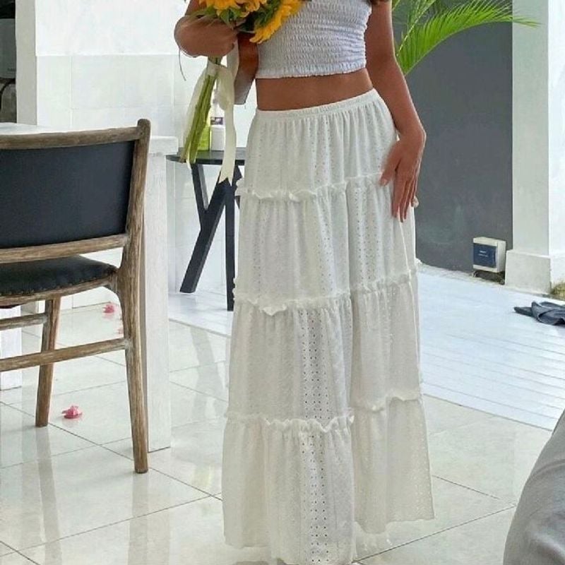 Saia Longa Branca Maxi
