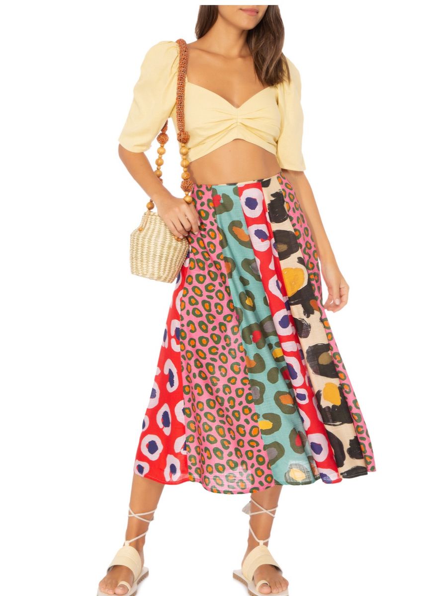 Saia Patch de Onça Pop - Rosa Farm | Saia Feminina Farm Usado 77488233 ...