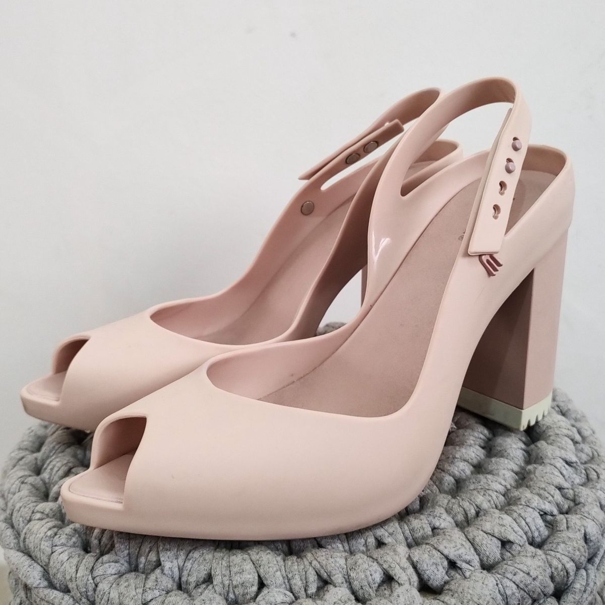 Salto Alto Melissa Tratorada | Tam: 37 | Bico Fino Scarpin | Rosa Claro | Sandália Feminina ...