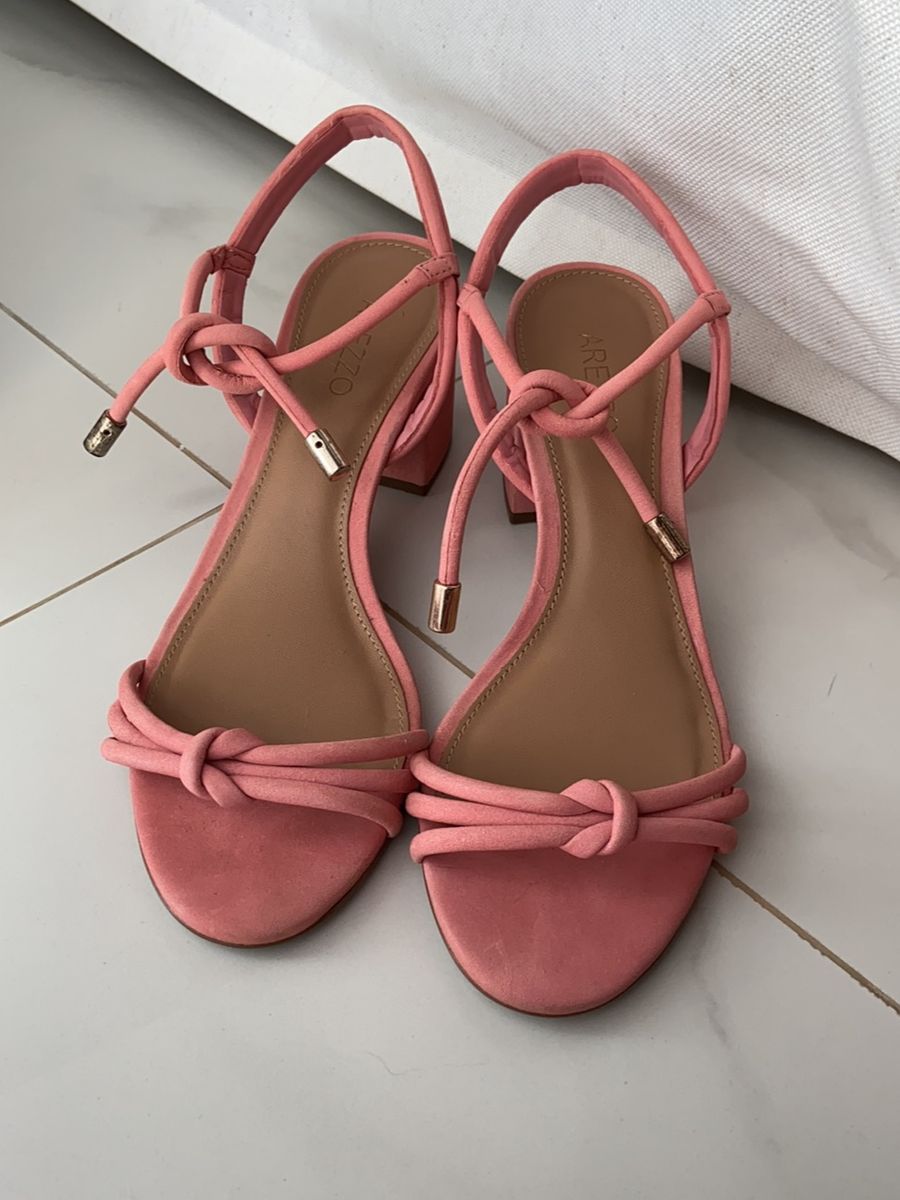 Salto Bloco Rosa Seco 37 | Sandália Feminina Arezzo Usado 70584737 | enjoei