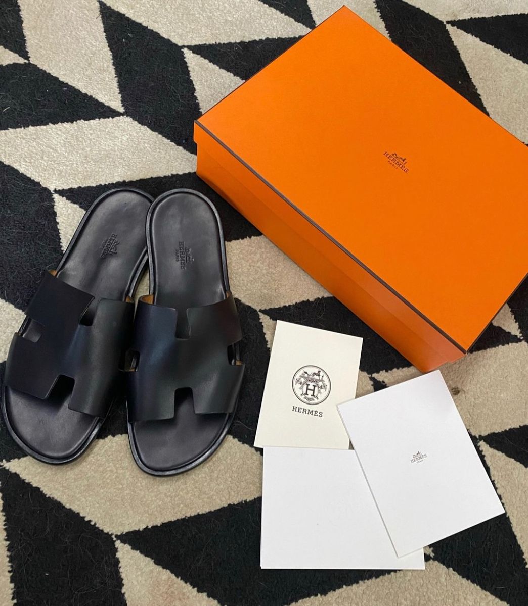 Sandália Chinelo Original Hermes Izmir Preto | Sandália Masculina ...
