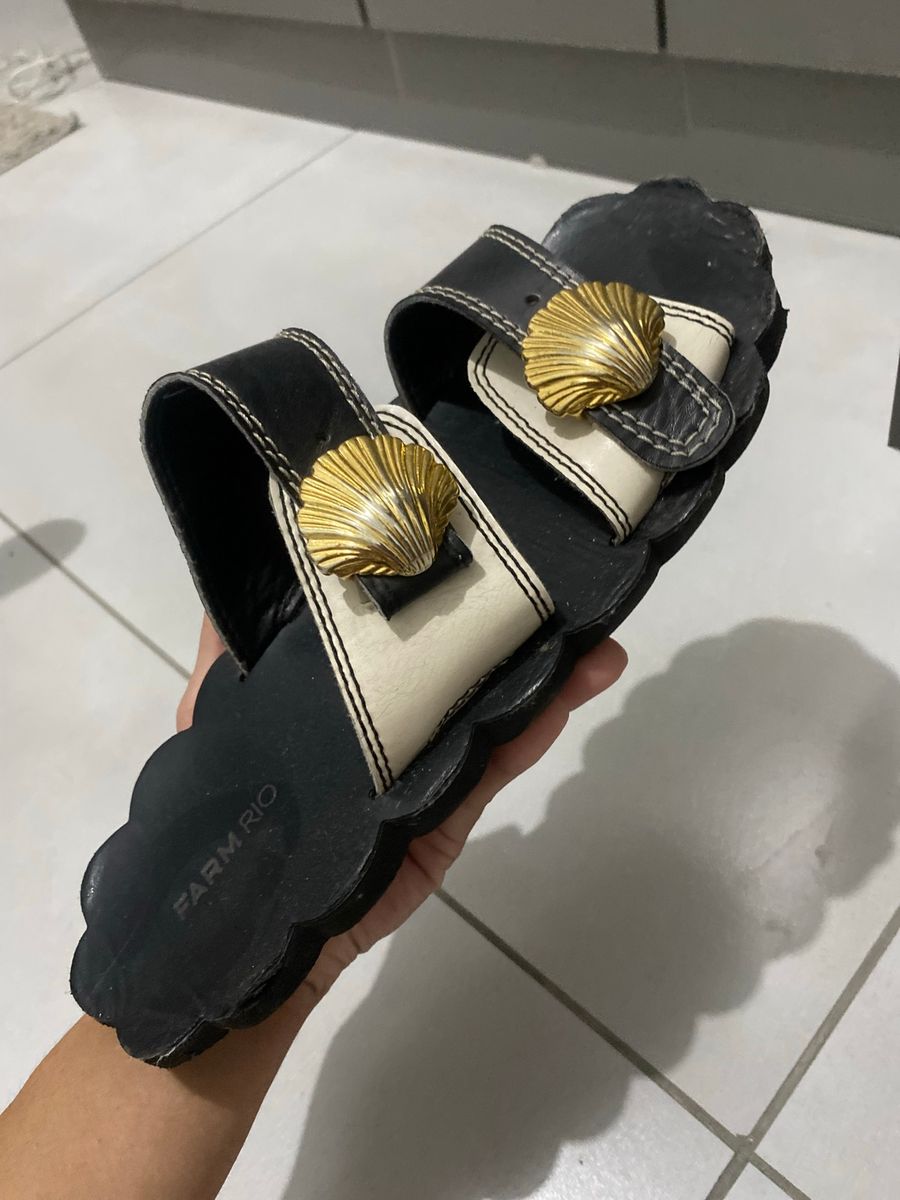 Sandália Concha Farm | Rasteira Feminina Farm Usado 129231062 | enjoei