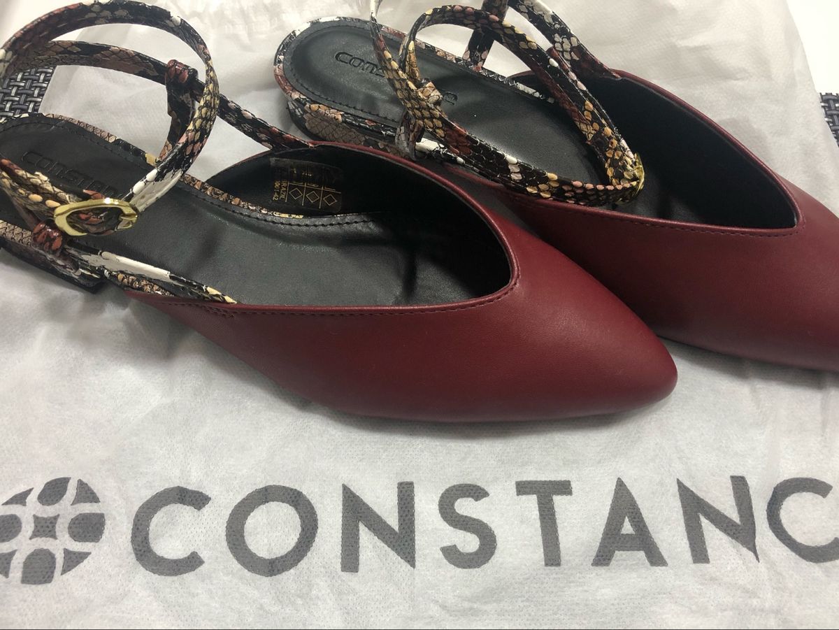 Sandália Constance Vinho | Sandália Feminina Constance Novo 49182781 ...