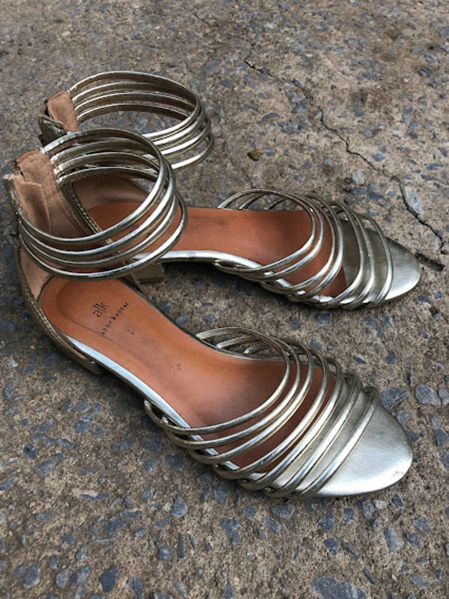 Sandália Dourada de Grife Anne Kanner | Sandália Feminina Anne Kanner ...