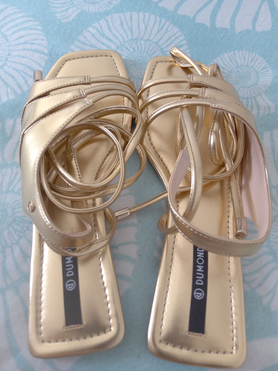 Sandália Dourada Dumond | Sandália Feminina Dumond Nunca Usado 85542824 ...