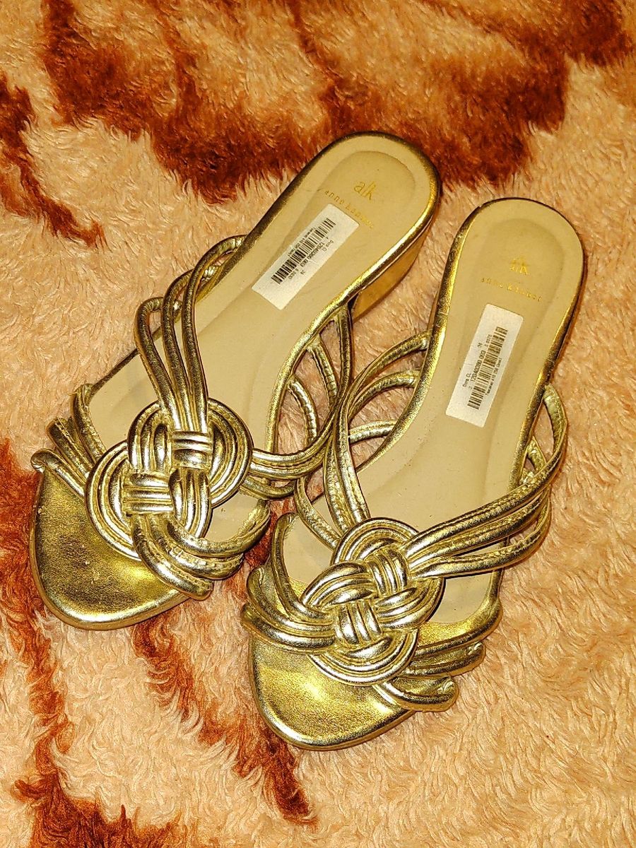 Sandália Dourada | Sandália Feminina Anne Kanner Usado 80243100 | enjoei