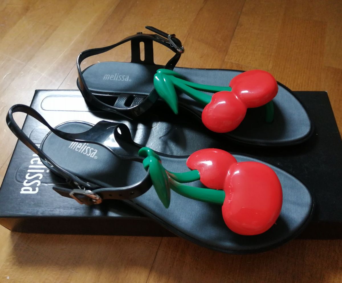 Sandália Melissa Solar Cherry Cereja Cerejinha Nova e Original 36 ...