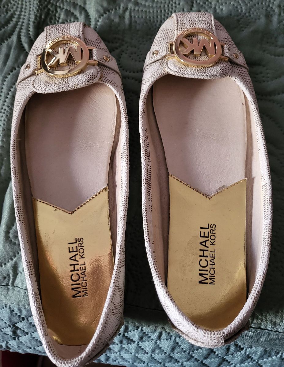 Sapatilha Couro Logo Mk | Sapatilha Feminina Michael Kors Nunca Usado ...