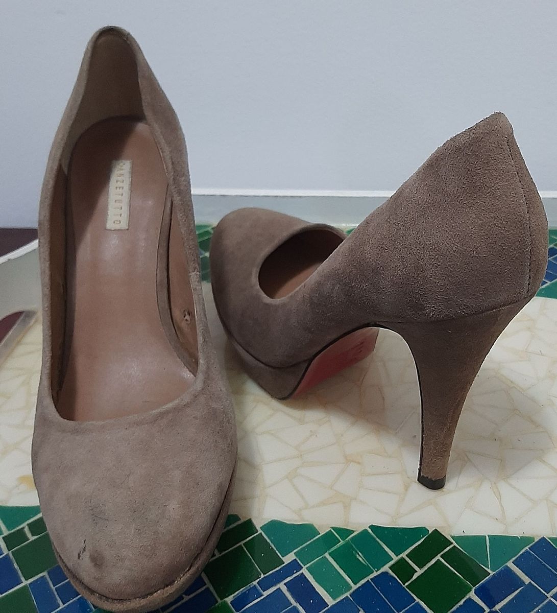 Sapato Alto Plataforma Marrom | Sapato Feminino Anzetuto Usado 66228199 ...