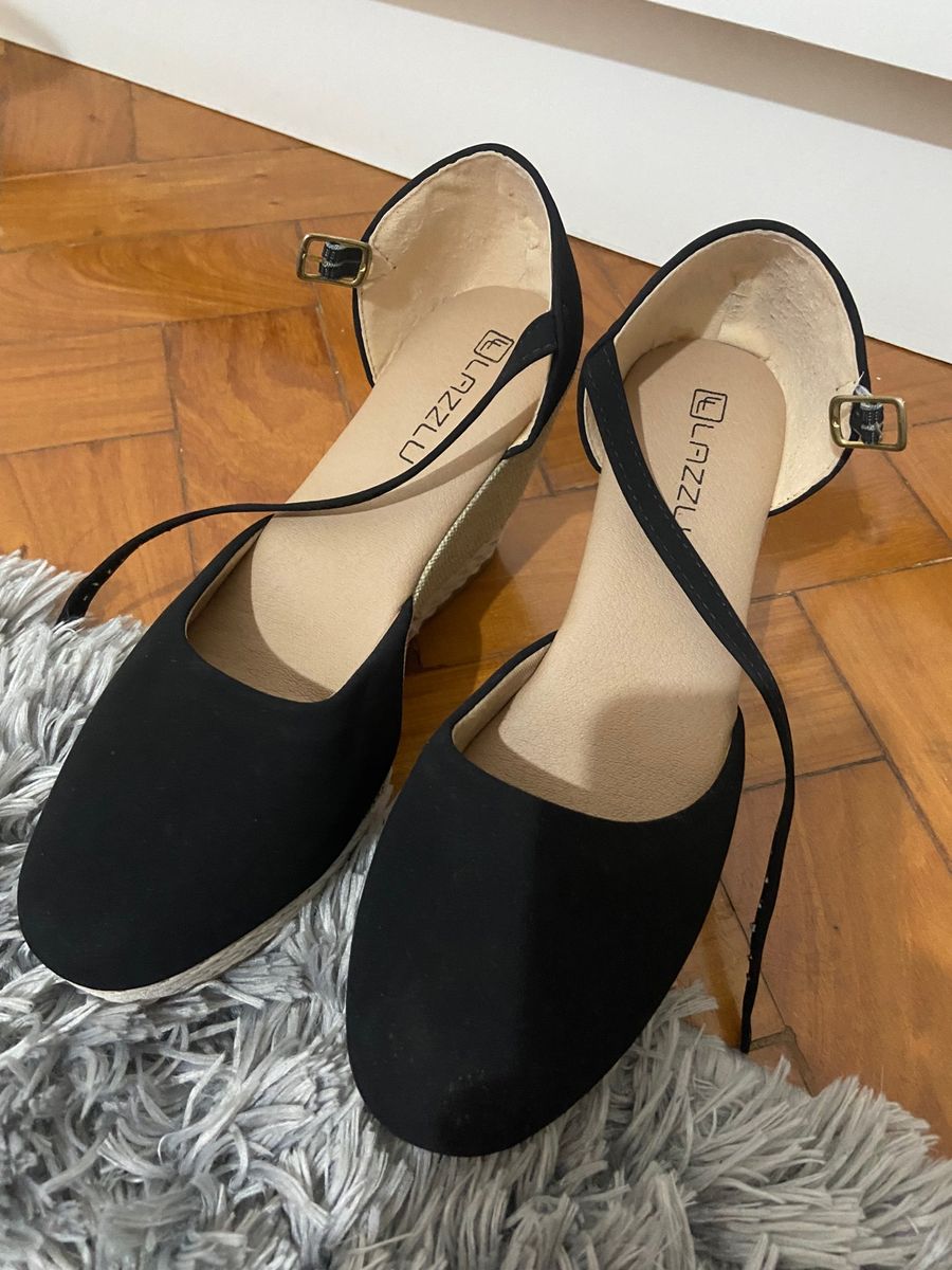 Sapato Anabela Preto 36 | Sapato Feminino Usado 87094537 | enjoei
