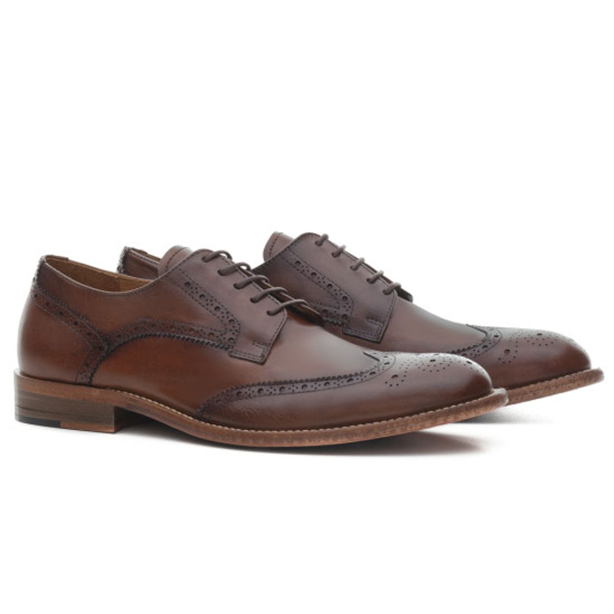 Sapato Masculino Louie (modelo Brogue, Cor Marrom Escuro) Semi-novo ...