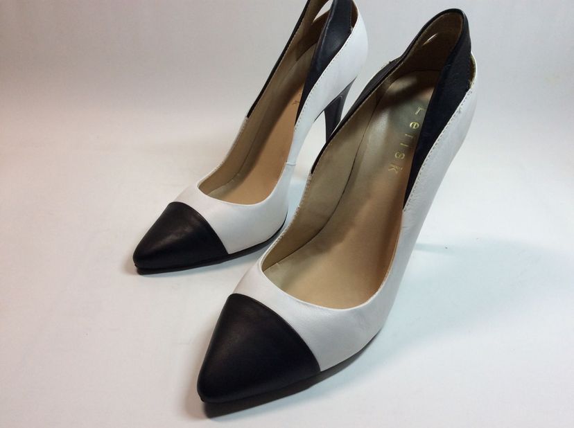 Sapato Preto e Branco Lefisk Estilo Coco Channel | Sapato Feminino ...