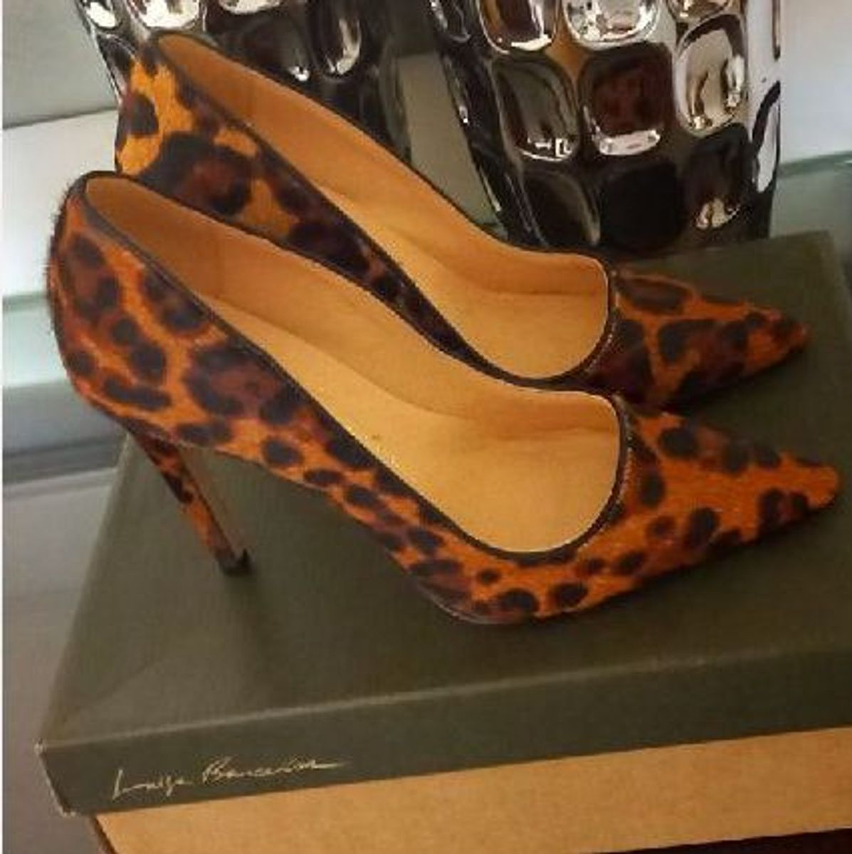 Scarpin Couro Natural Onça, Onçinha, Animal Print Luiza Barcelos ...