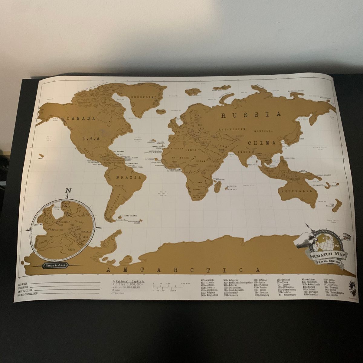Scratch Map/mapa Mundi de Raspar | Item de Decoração Usado 55564974 ...