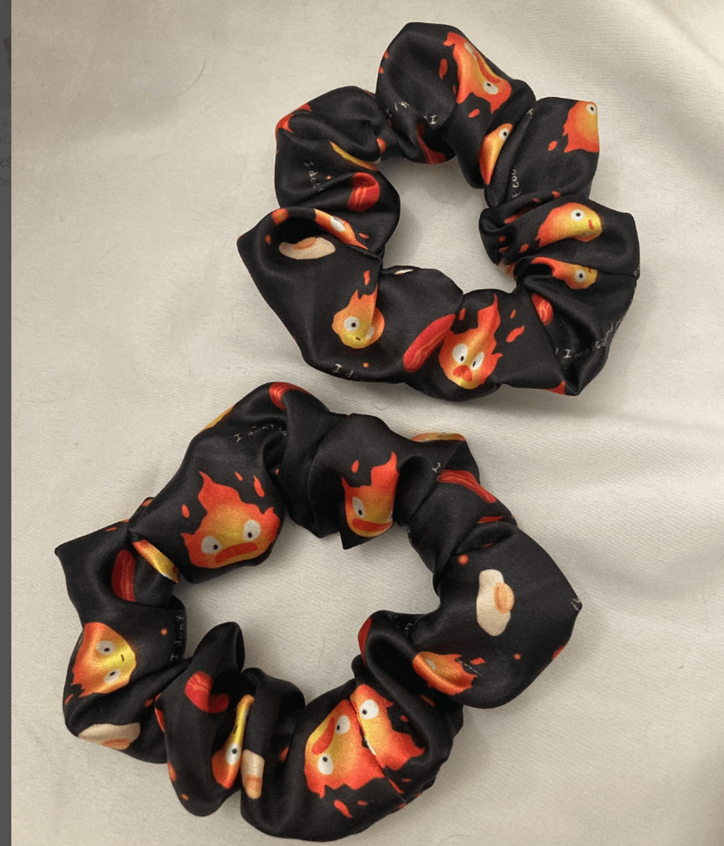 Scrunchie Calcifer Fire Demon Kawaii Happy Cute Fire Studio Ghibli ...