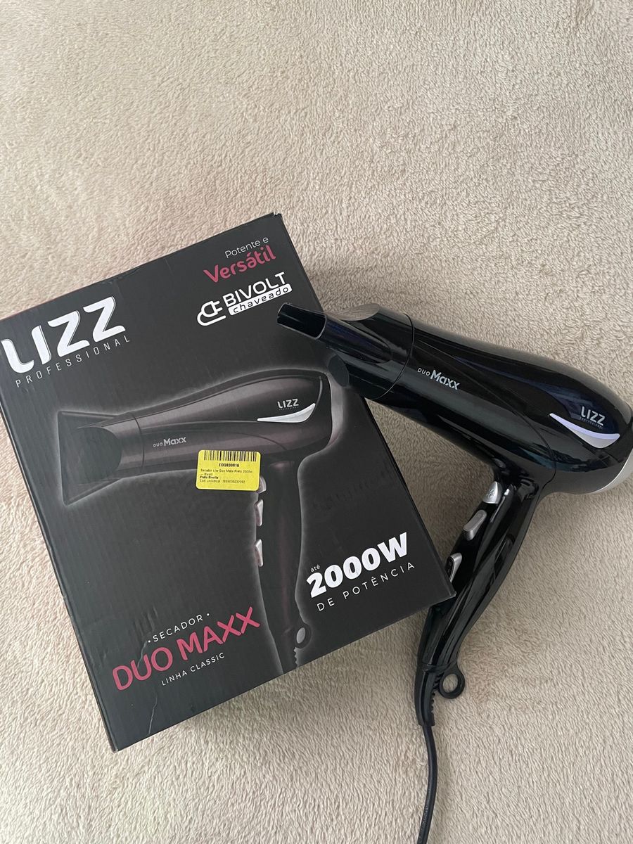 Secador Lizz Duo Maxx Preto 2000w - Bivolt | Produto p/ Cabelos ...
