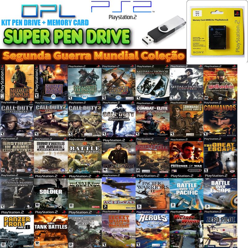 Segunda Guerra Mundial Colecao Ps2 Games Opl Jogo de Videogame Playstation 2 Nunca Usado 109807778 enjoei