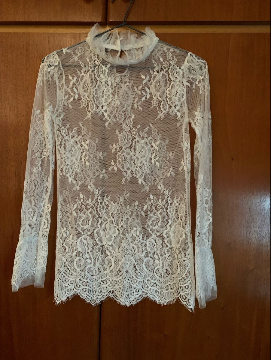 Segunda Pele de Renda Branca | Blusa Feminina Tchaina Nunca Usado 82110184 | enjoei