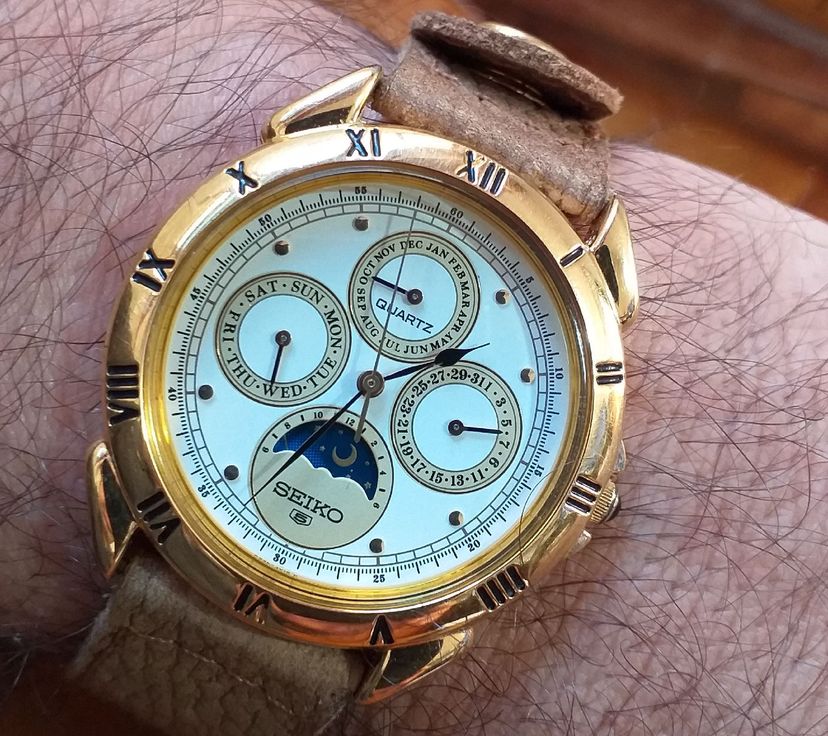 Seiko Fases Lua Coleção | Relógio Masculino Seiko Fases Lua Usado ...