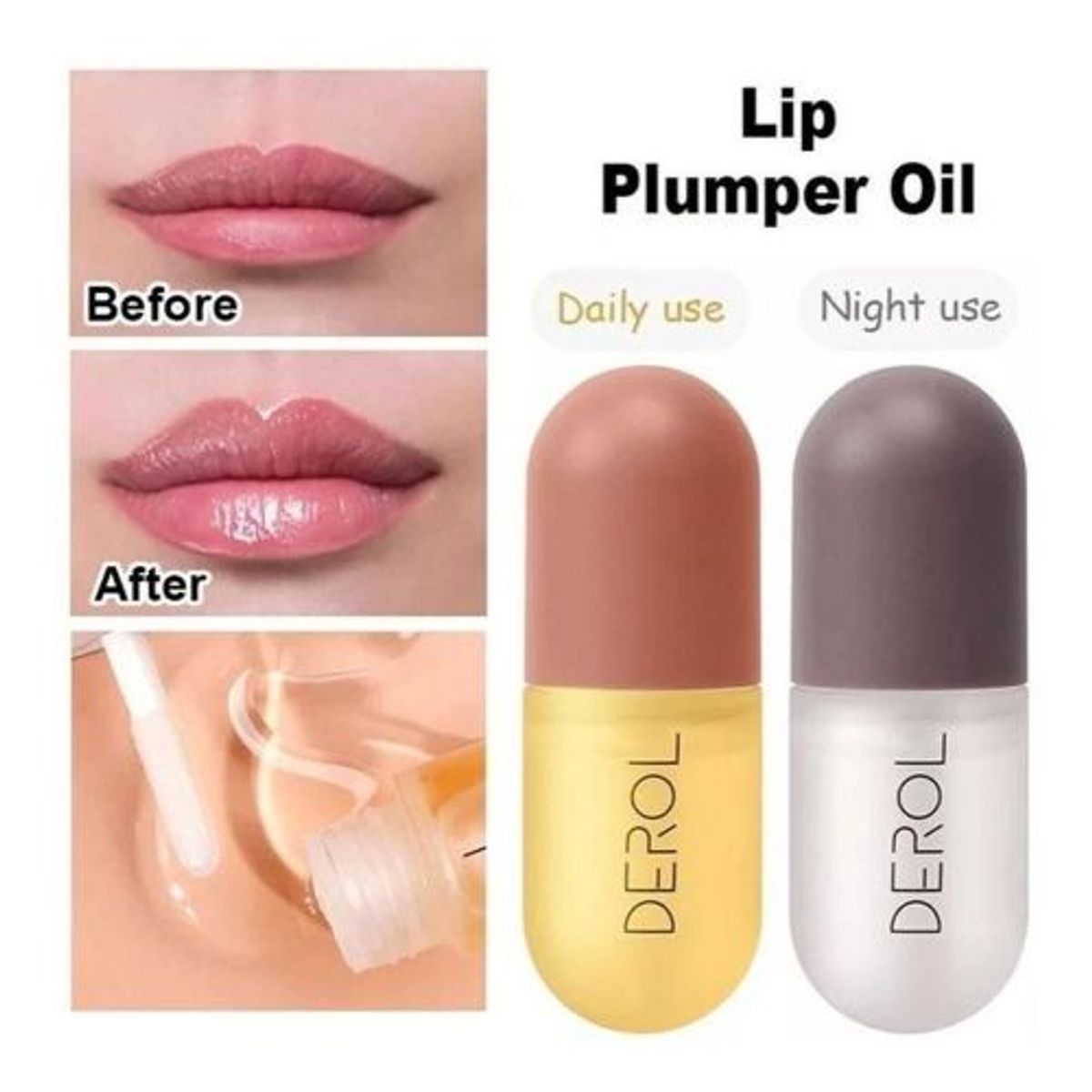 Serum Labial Volume Instantâneo Brilho Derol Kit Dia e Noite ...