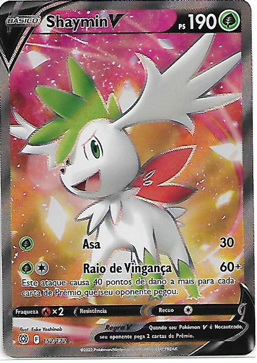 Shaymin V Full Art - Carta Pokémon Astros Cintilantes | Jogo de ...