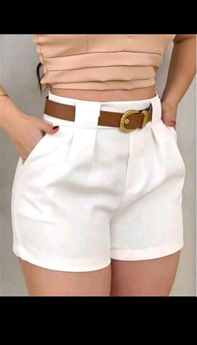 Short Branco de Alfaiataria | Shorts Feminino Shein Nunca Usado 104505884 | enjoei