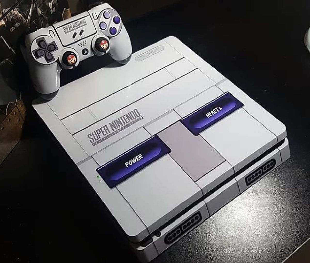 Skin para Ps4 Slim Modelo Super Nintendo | Console de Videogame ...