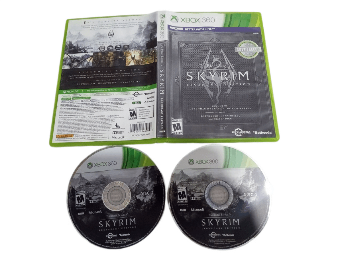 Skyrim Legendary Edition Xbox 360 Envio Ja! | Jogo de Videogame Xbox ...