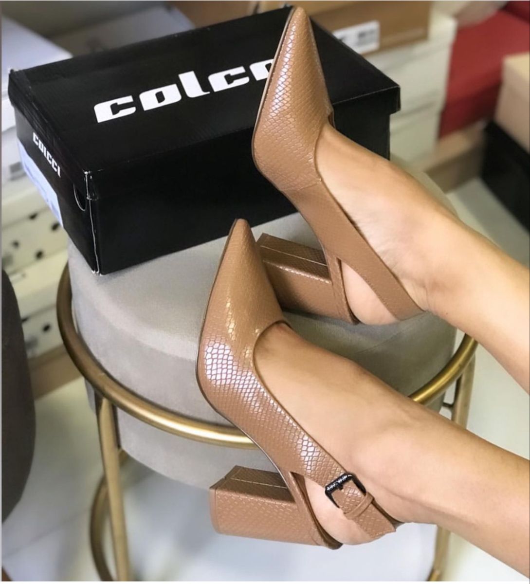 Slingback Tam 36 Salto Bloco/colcci/ Salto 8cm/novo e Original | Sapato ...
